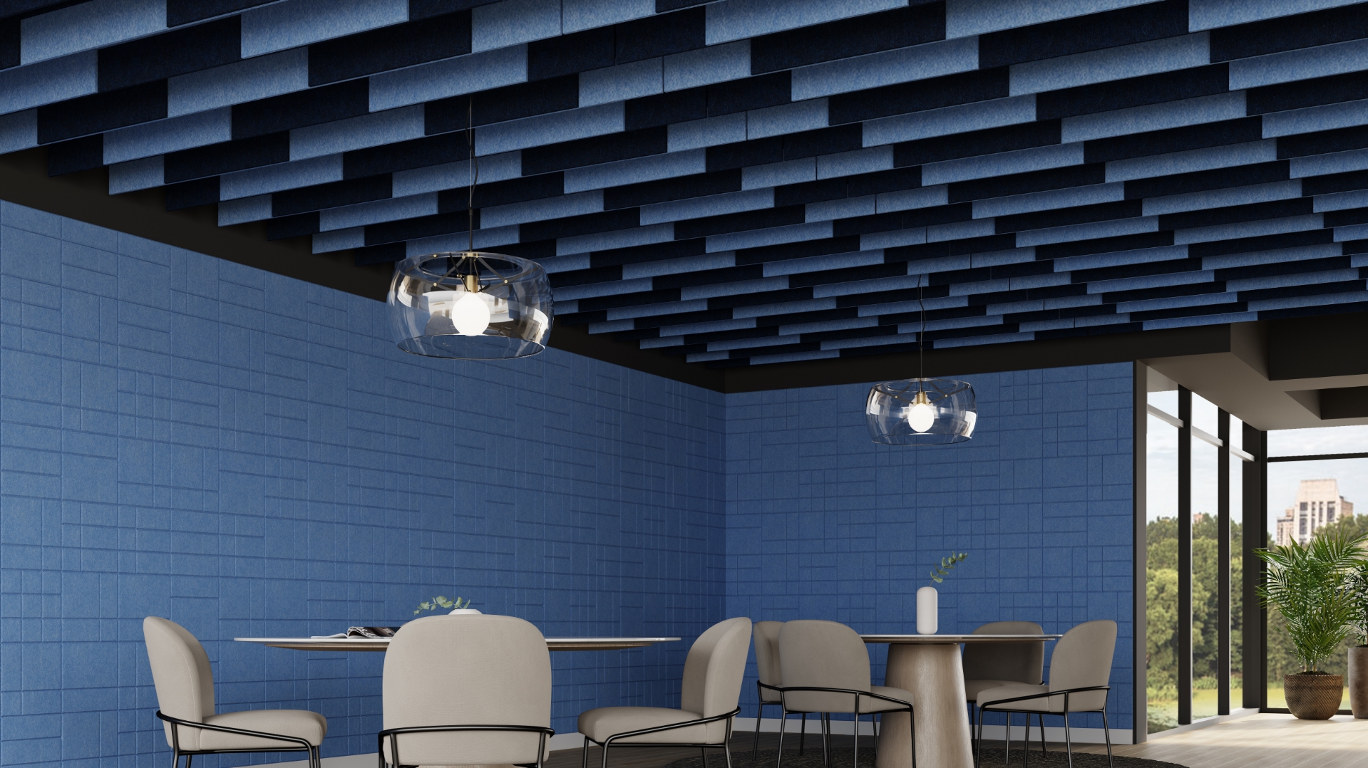 Layered Ceiling Baffles | Acoufelt